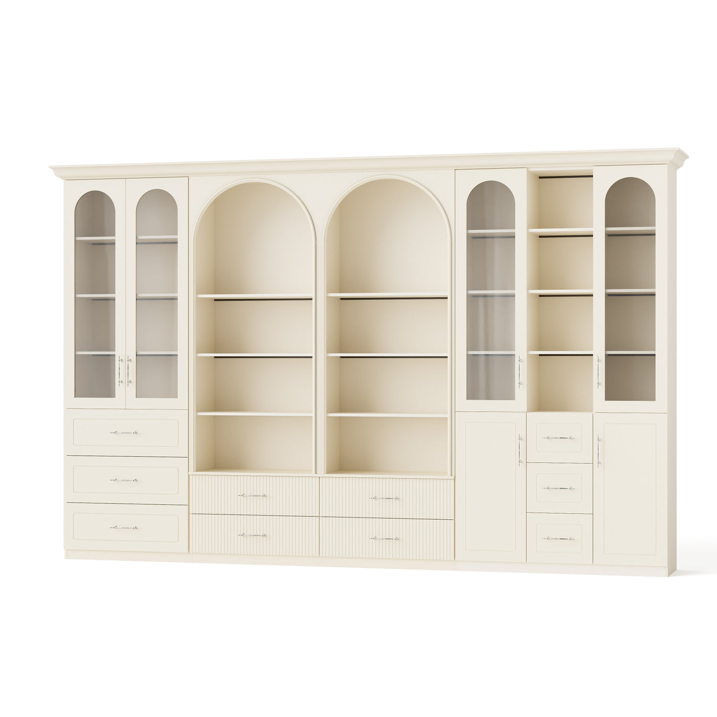 Grand Arched Modular Storage Display Wall Unit with Integrated Lighting ...